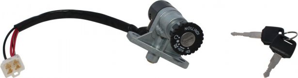 Ignition Key Switch - Vento Zip, 4 pin Male, Steering Lock – ATV Parts ...